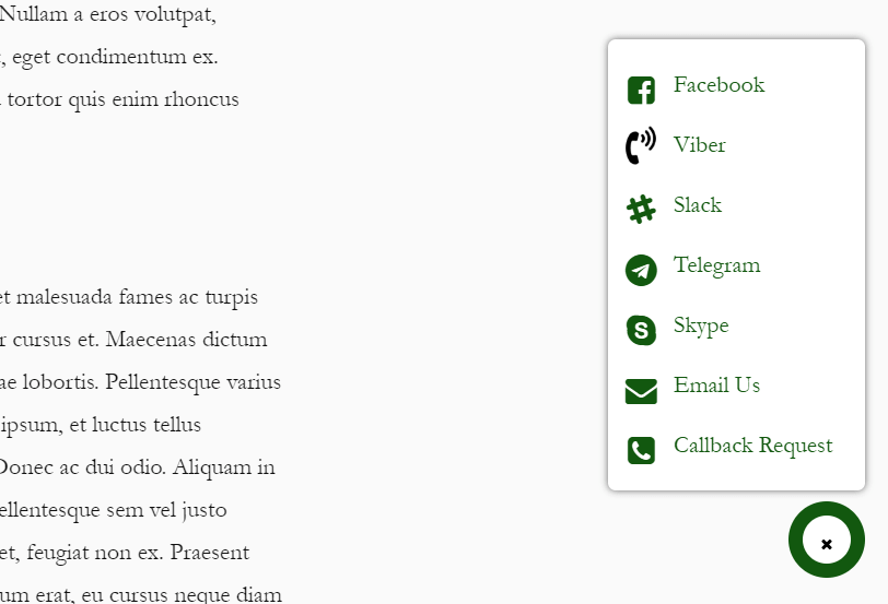 Beautiful Floating Contact/Social Media Button | WP Missing