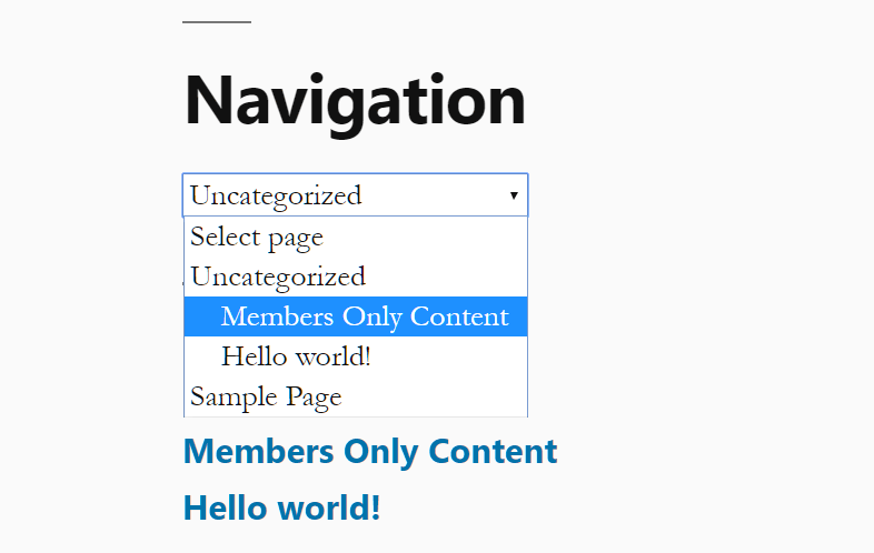 Convert Site Navigation Menu Into A Dropdown List Widget | WP Missing