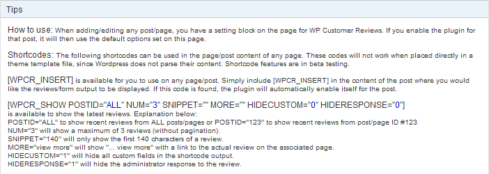WordPress Customer Reviews Plugin Is Microformat Enabled
