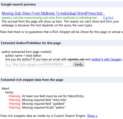 Using Google’s Rich Snippet Testing Tool To Verify Author Ownership Of ...