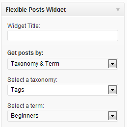 Display Posts In a Widget By Taxonomy & Term