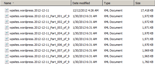 Split Wxr And Xml Files Into Smaller File Sizes 2996