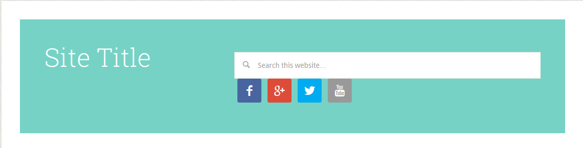 Display Search Box Widget In-Line With Social Icons In Header Right