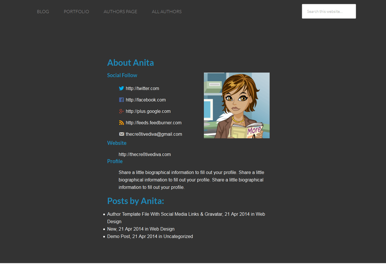 author.php Template File For Individual Authors Profile