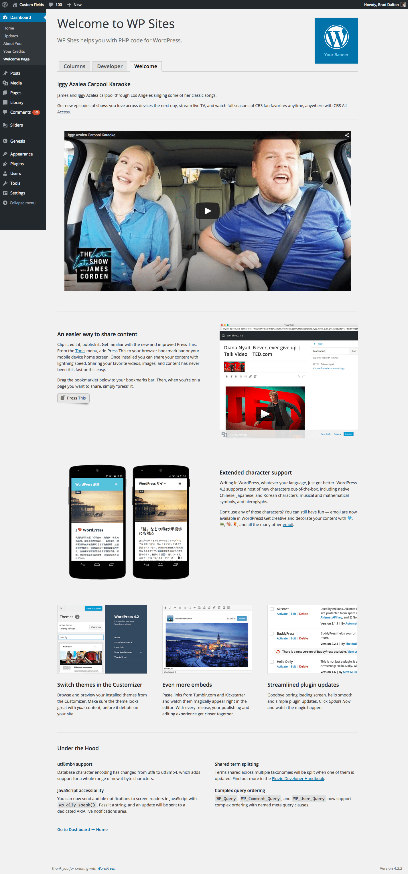 Adding Tabbed Welcome Pages In The WordPress Admin