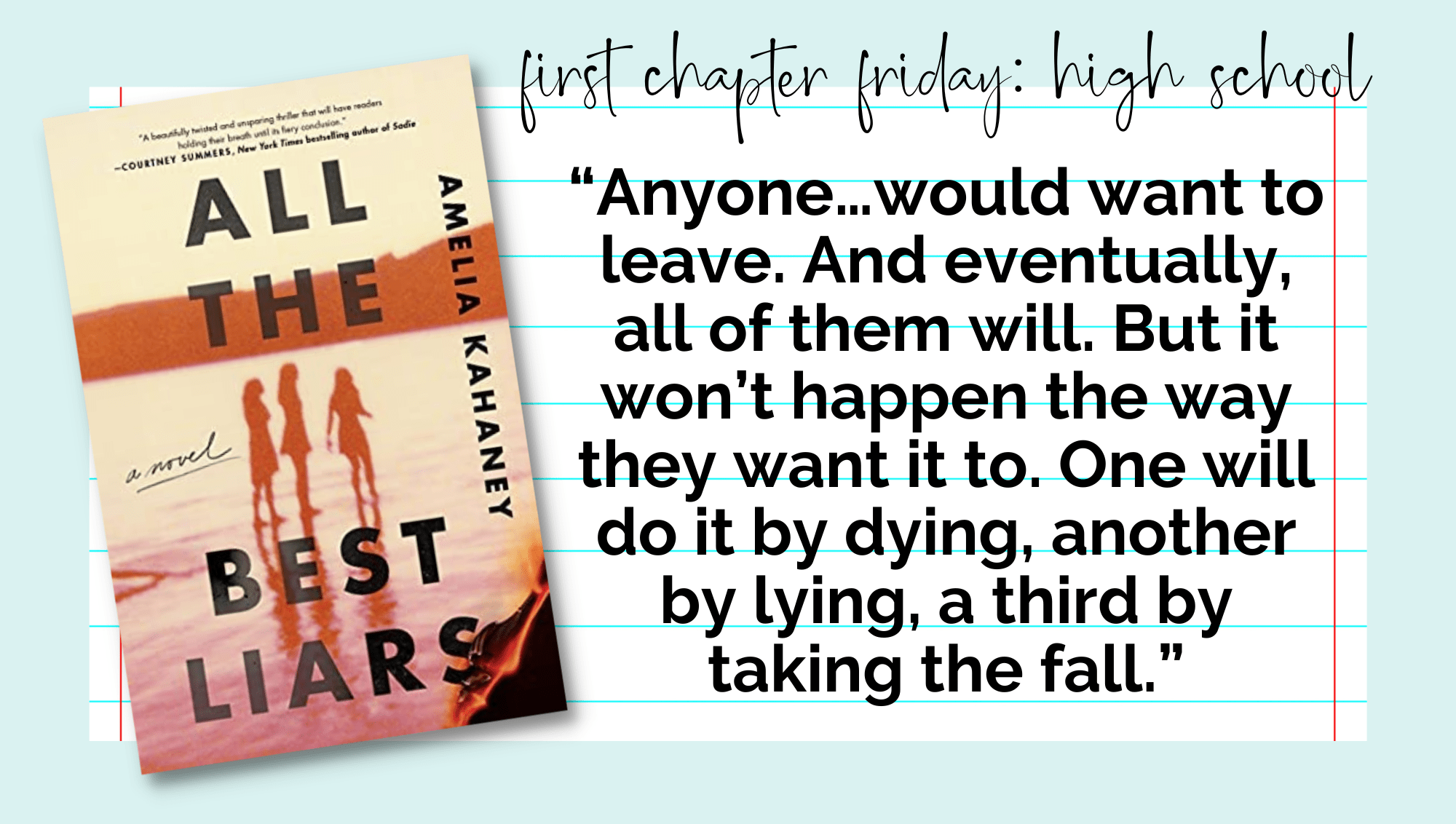 First Chapter Friday: High School Book List (Part 1) - Write on With Miss G