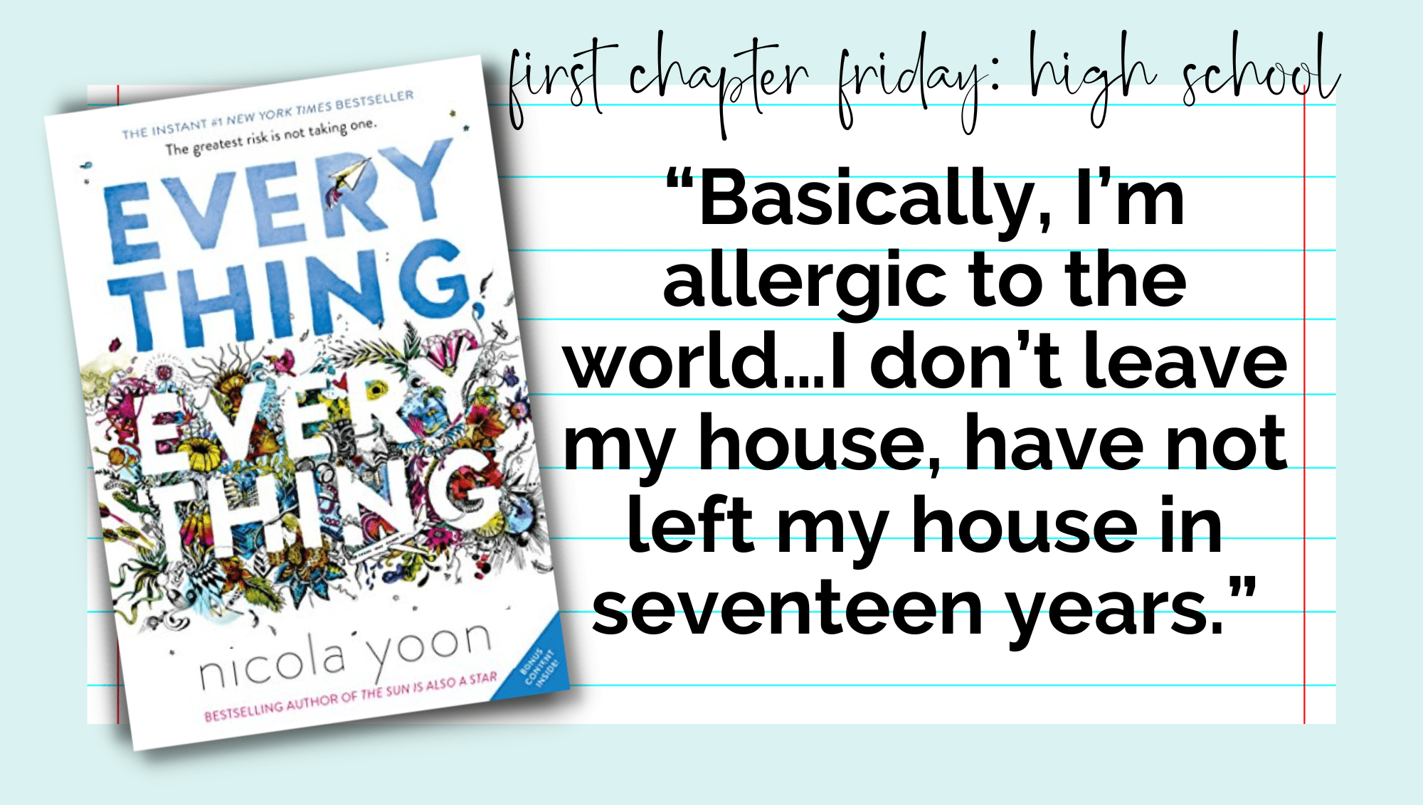 First Chapter Friday: High School Book List (Part 1) - Write on With Miss G