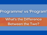 Programme Vs Program What S The Difference Between The Two