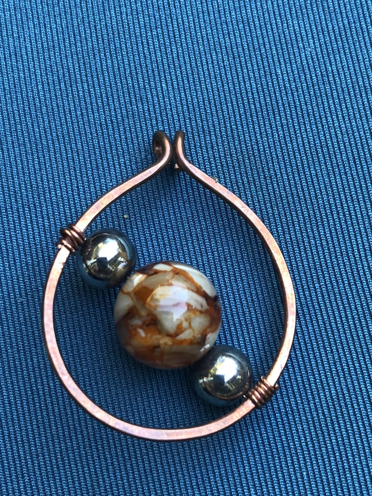 River Shell & Copper Pendant - Handmade Jewelry & Candles - WV3 Designs