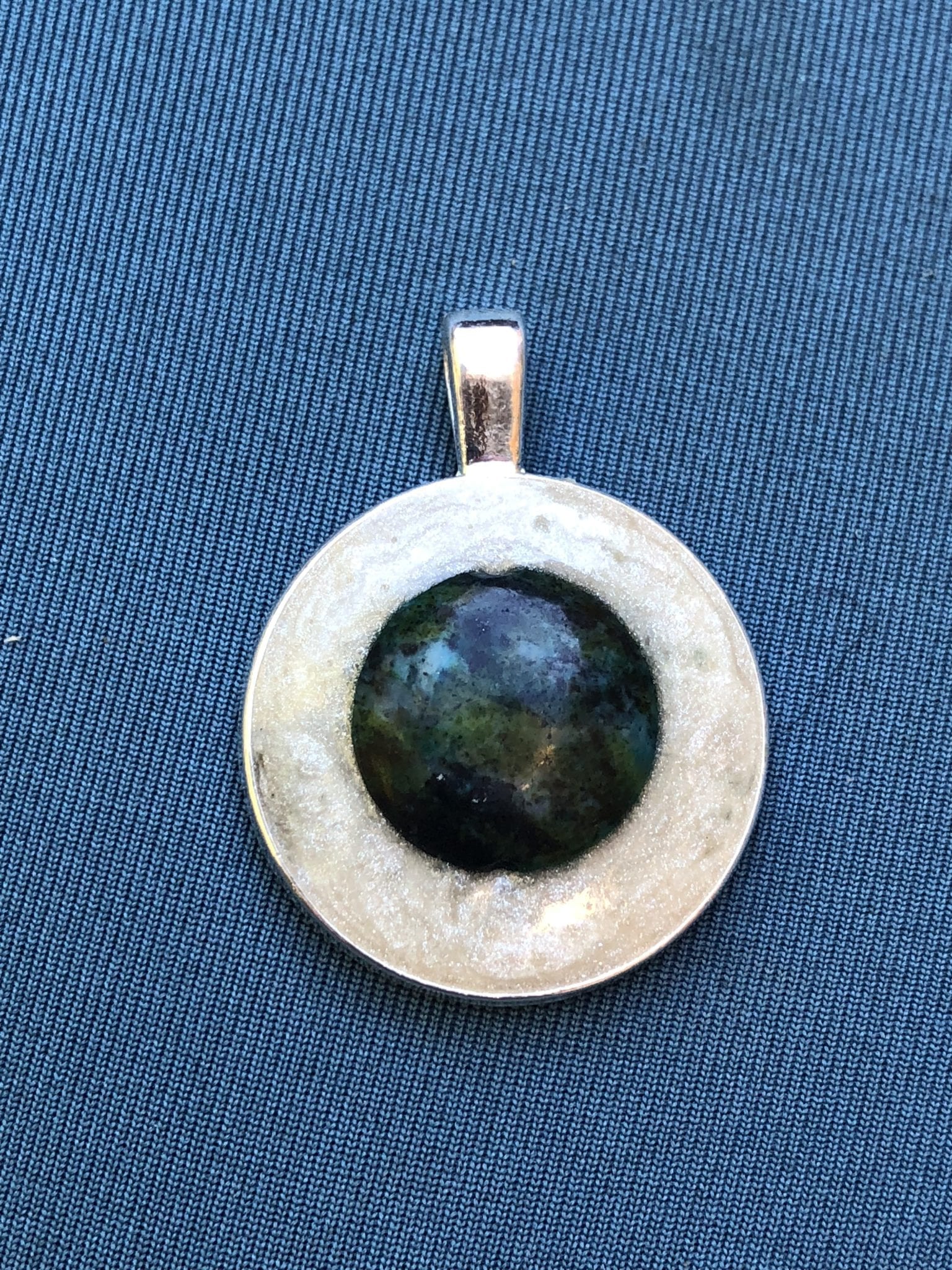 Chrysocolla Pearlized Pendant - Handmade Jewelry & Candles - WV3 Designs