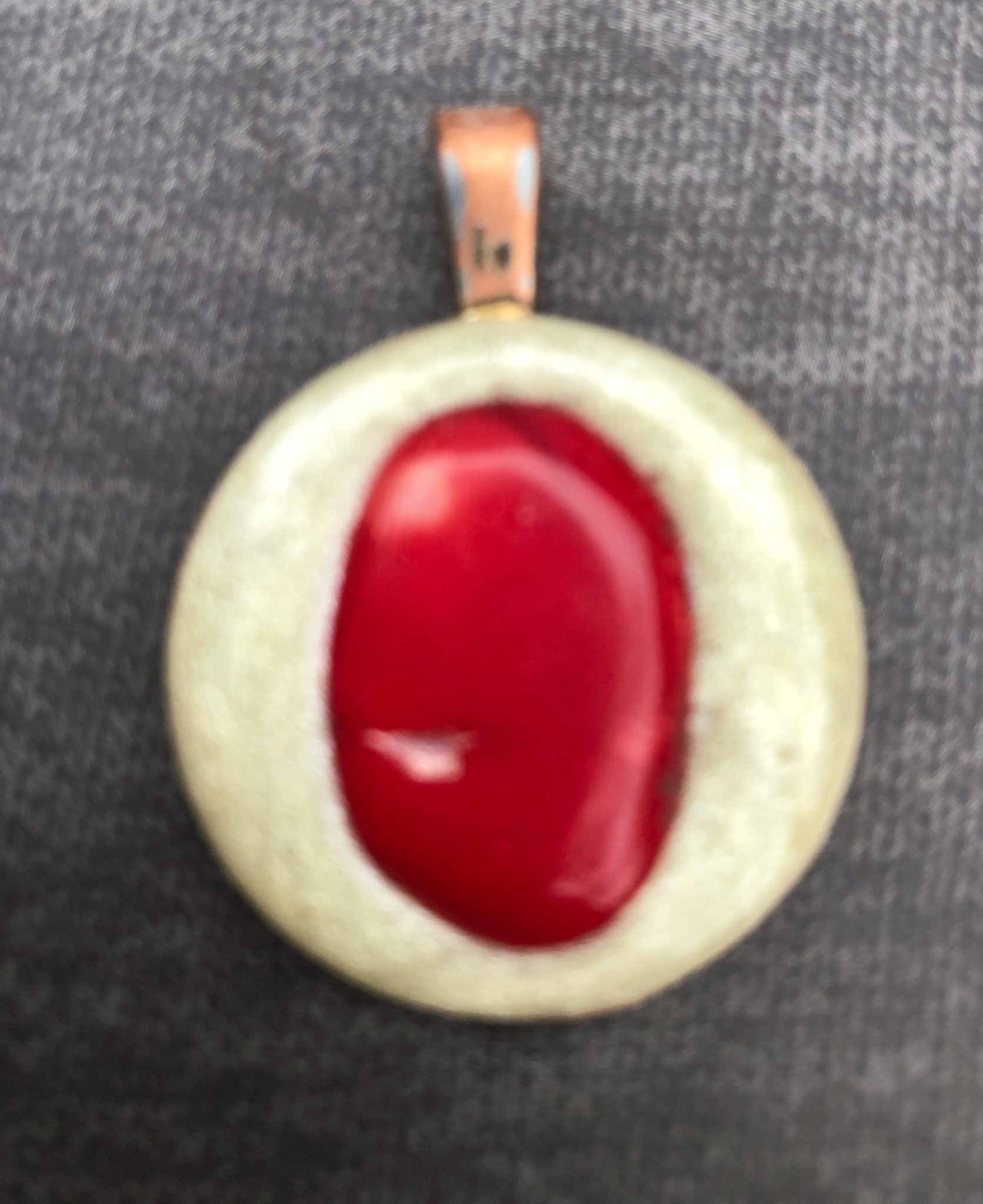 Coral in Pearlized Resin Pendant - Handmade Jewelry & Candles - WV3 Designs