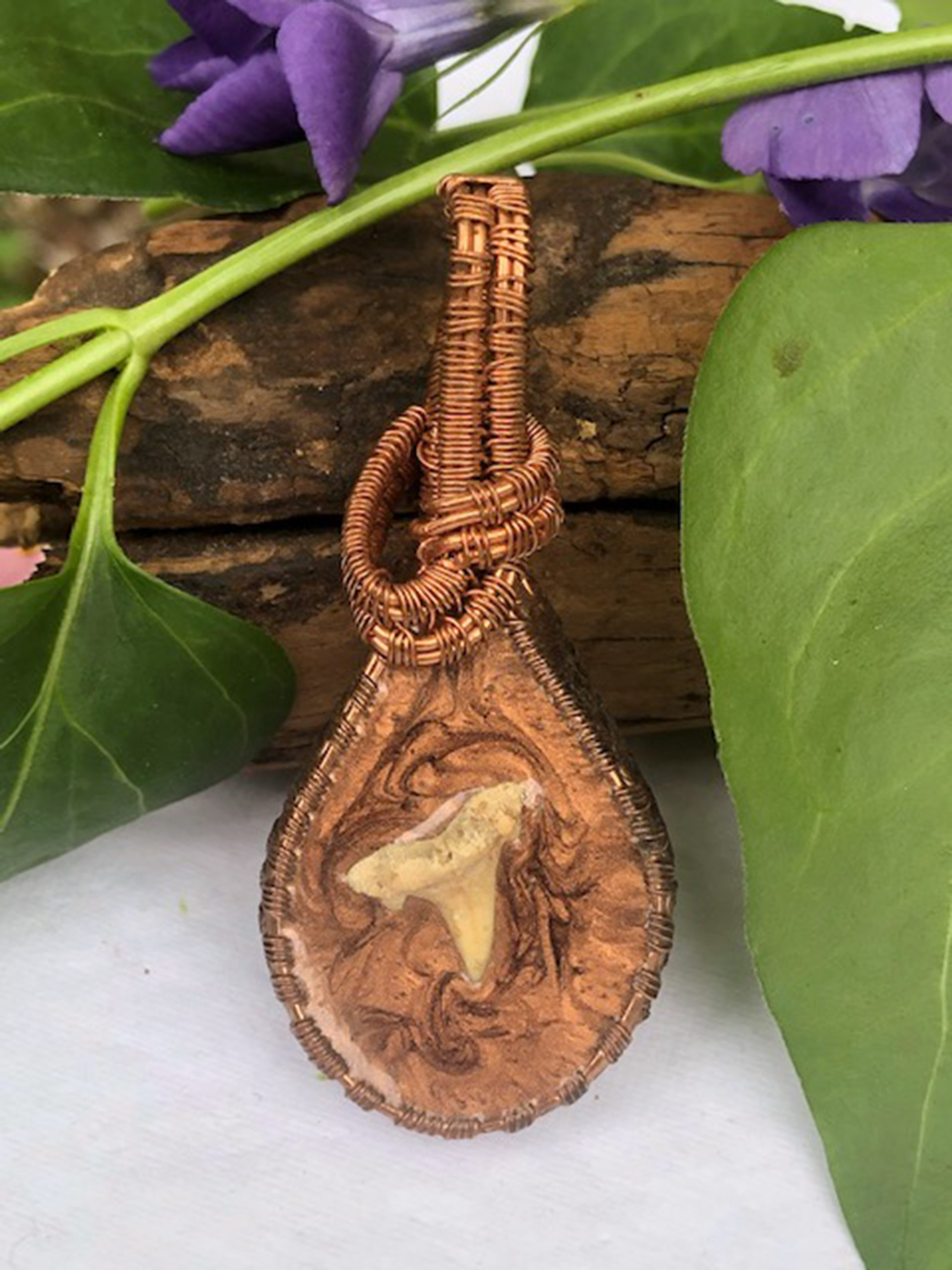 Sharks Tooth in Copper Dust Pendant - Handmade Jewelry & Candles - WV3 ...