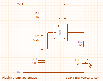 Schematic For Blinking Led - Circuit Diagram