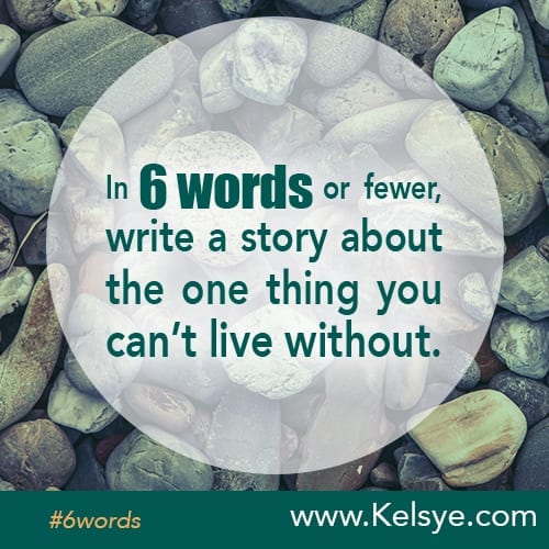 In SIX WORDS or fewer, write a story about the one thing you can't live ...