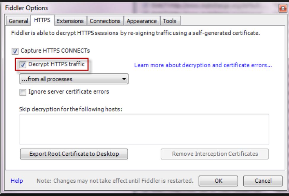 How to capture C++ libcurl traffic in Fiddler