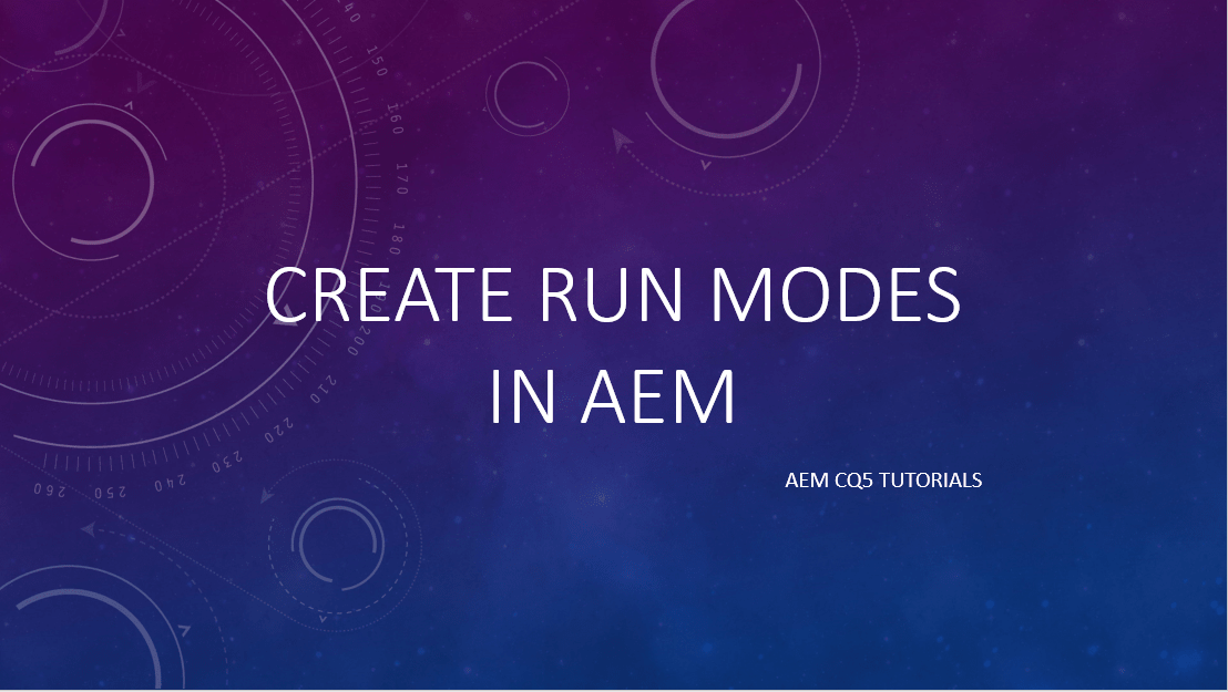 Set Up Run Modes in AEM – AEM CQ5 Tutorials