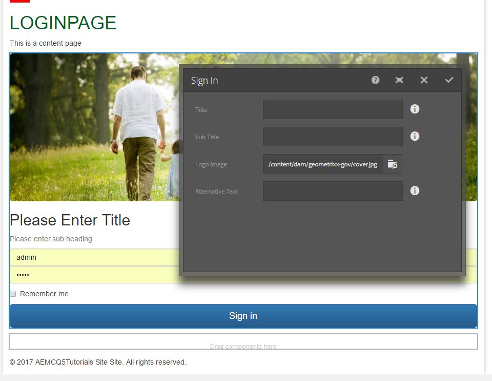 Create Login Component In Aem Using Htl Aem Cq5 Tutorials