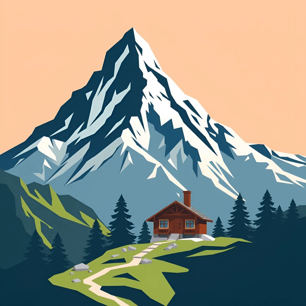 Mountain Cabin Landscape Free Download Ai Scribbles
