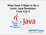 What Does It Mean To Be A Junior Java Developer From A To Z All Php