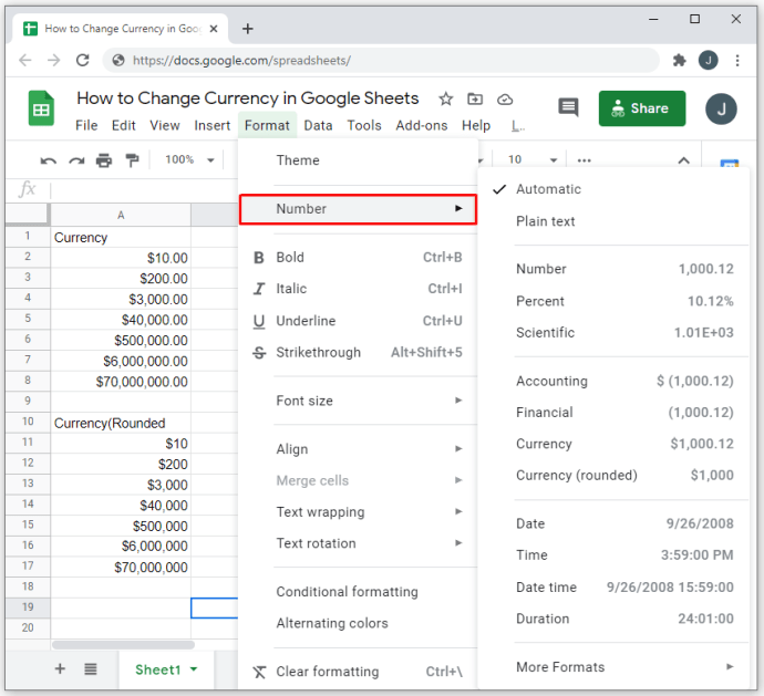 How To Change Currency In Google Sheets How To Change Currency In Google Sheets