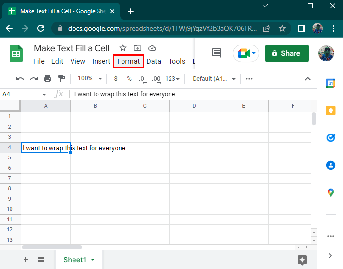 How To Make Text Fill A Cell In Google Sheets How To Make Text Fill A Cell In Google Sheets