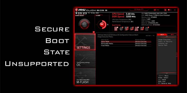 Explaining Secure Boot State Unsupported