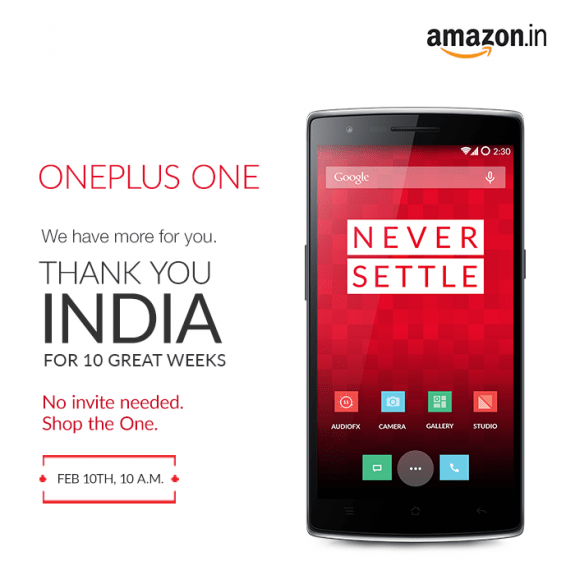OnePlus One to be sold without invites on February 10th in India