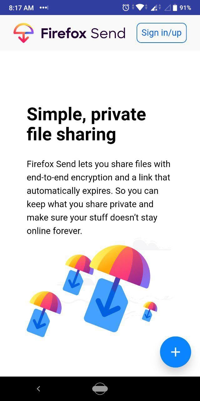Mozilla Firefox Send Encrypted file sharing app