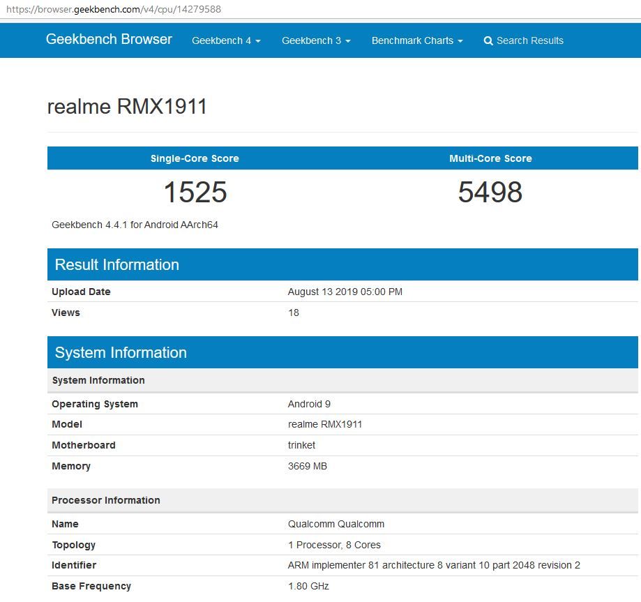 Realme 5 benchmark spotted; reveals Snapdraon 665