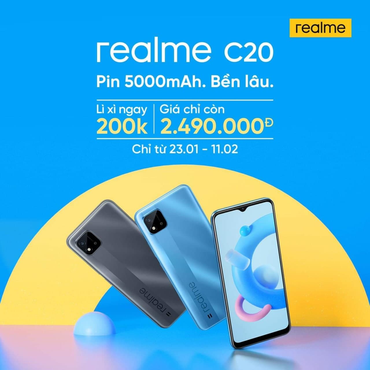 Realme C20 with 5,000 mAh battery goes official in Vietnam - Androidpure