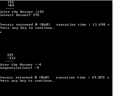 Solution Console-based C++ program that can be used as a math tutor ...