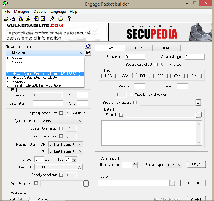 Spoofing The IP address:Engage Packet Builder usage – Anonhack
