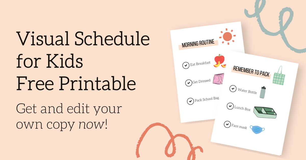 Visual Schedule for Kids | Editable and Printable Free Routine