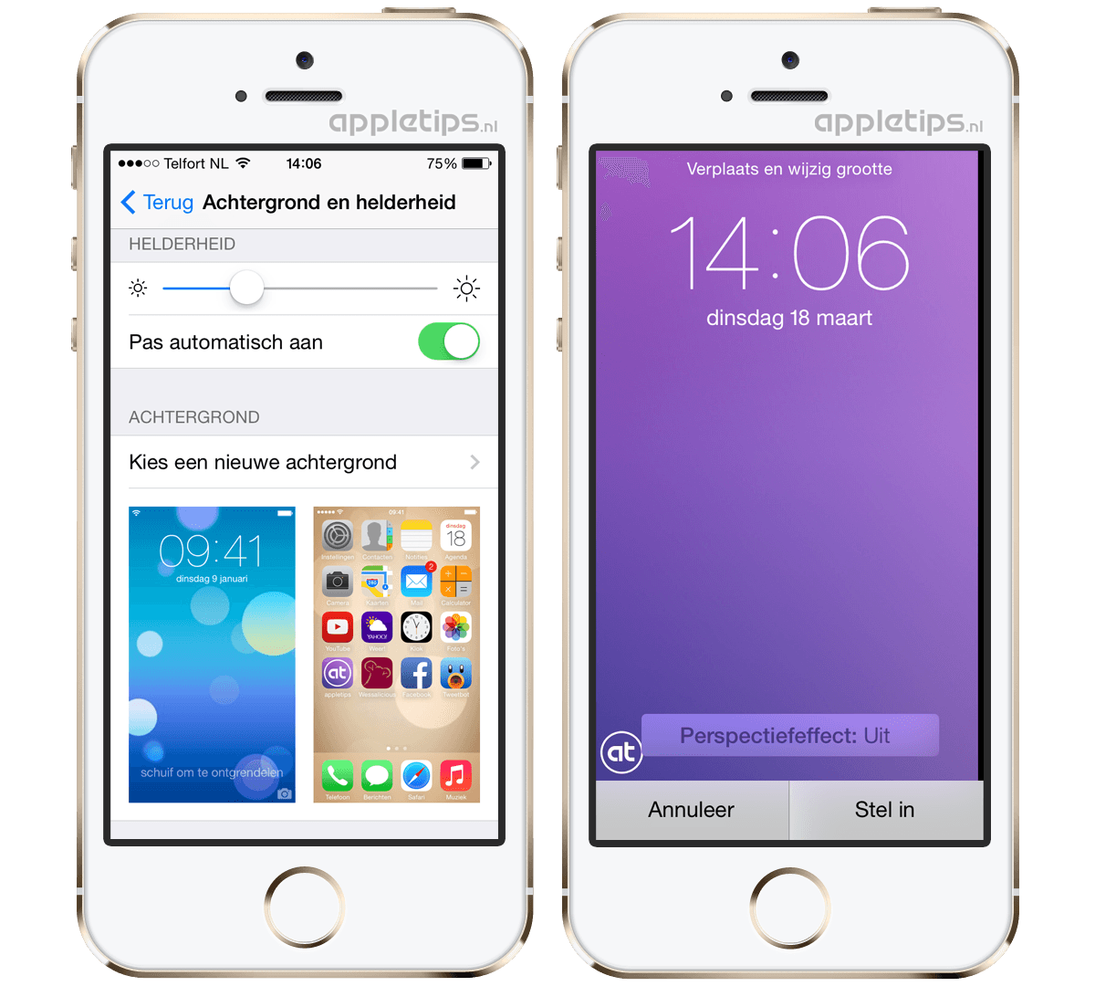 iOS 7.1: Het parallax-effect per achtergrond uitschakelen - appletips