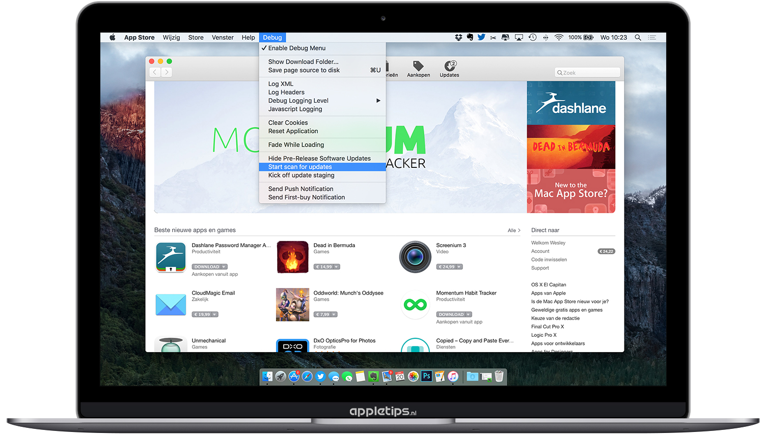 Het Debug Menu Activeren In De Mac App Store Appletips