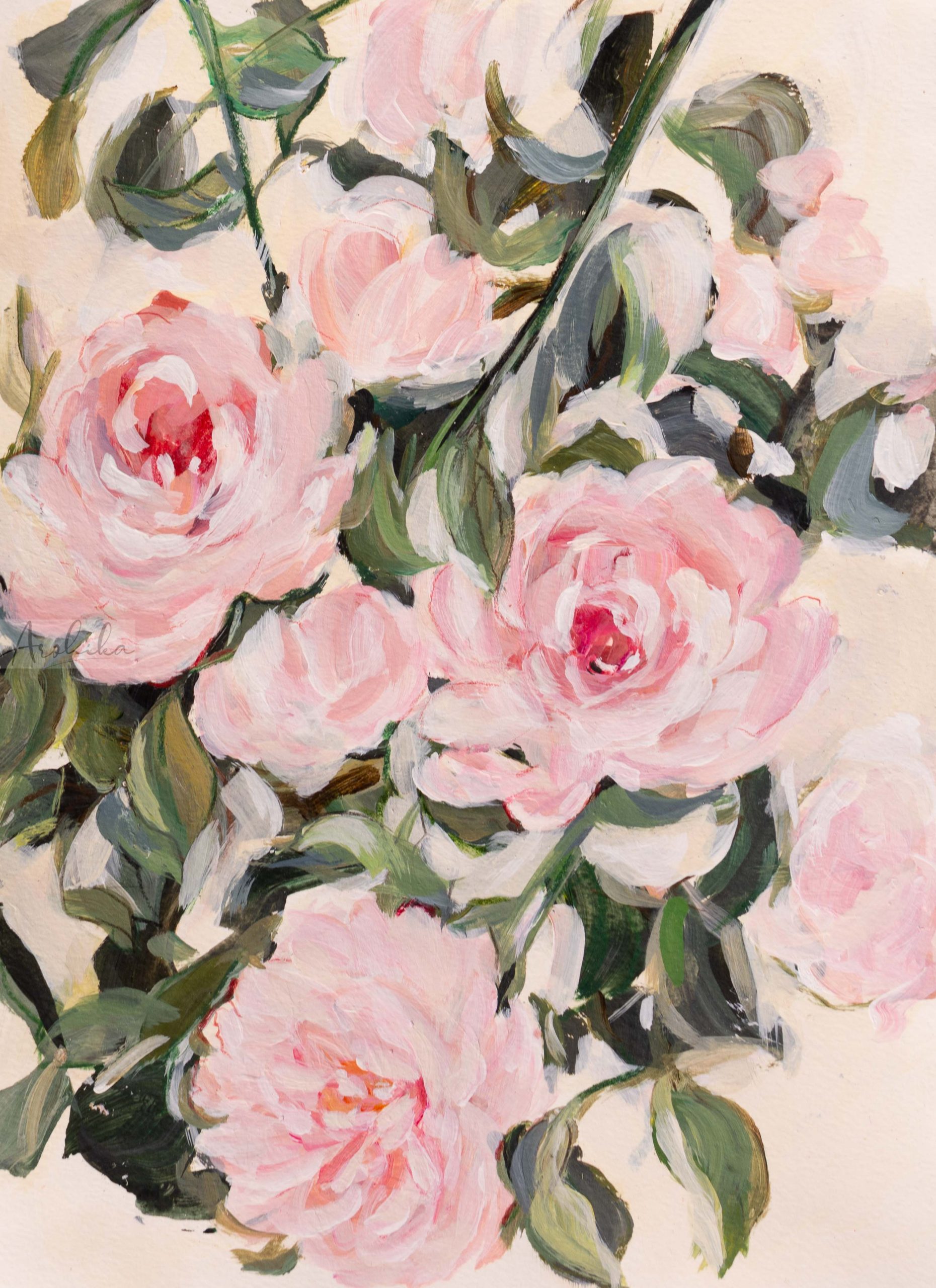 Pink Rose 2 (16″ x 20″) - Arohika's Art