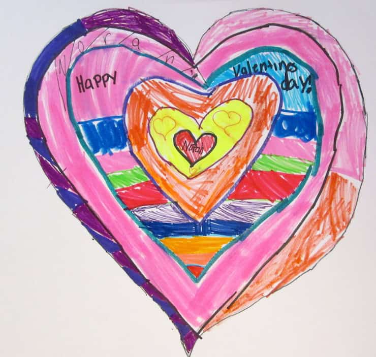 Concentric Valentine’s Day Hearts – Art is Basic | An Elementary Art Blog