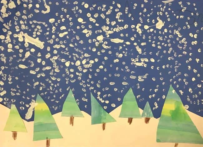 Winter Landscape Art Project for Kids