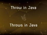 Throw In Java Vs Throws In Java What S The Difference