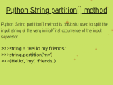 Python String Partition Method Askpython