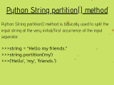 Python String Partition Method Askpython