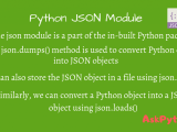 Python Json Module Askpython