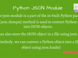Python Json Module Askpython