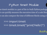 Python Timeit Module Askpython