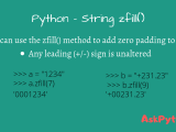 Python String Zfill Askpython