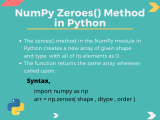 Numpy Zeros Method In Python Askpython