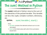 How To Use The Python Sum Function Askpython