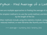 Find The Average Of A List In Python With 5 Easy Methods Askpython