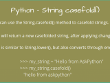 Python String Casefold Askpython