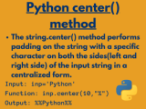 How To Use The Python Center Method Askpython